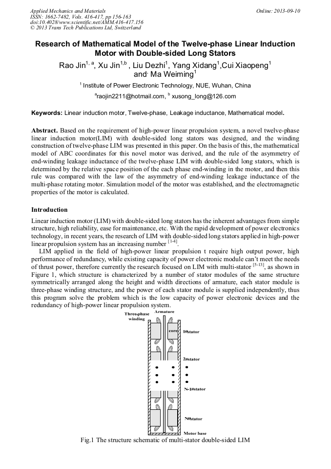 Research of Mathematical Model of the Twelve-Phase Linear Induction ...