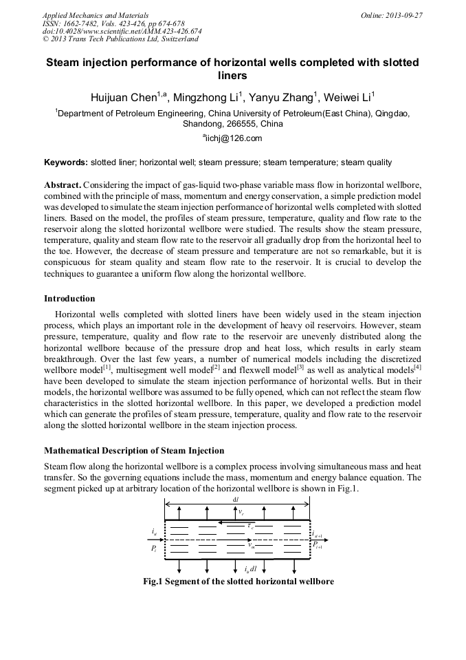 Steam Injection Performance of Horizontal Wells Completed with Slotted ...