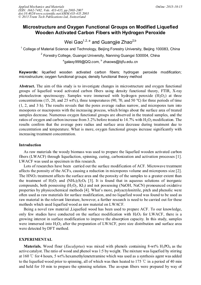 Microstructure and Oxygen Functional Groups on Modified Liquefied ...