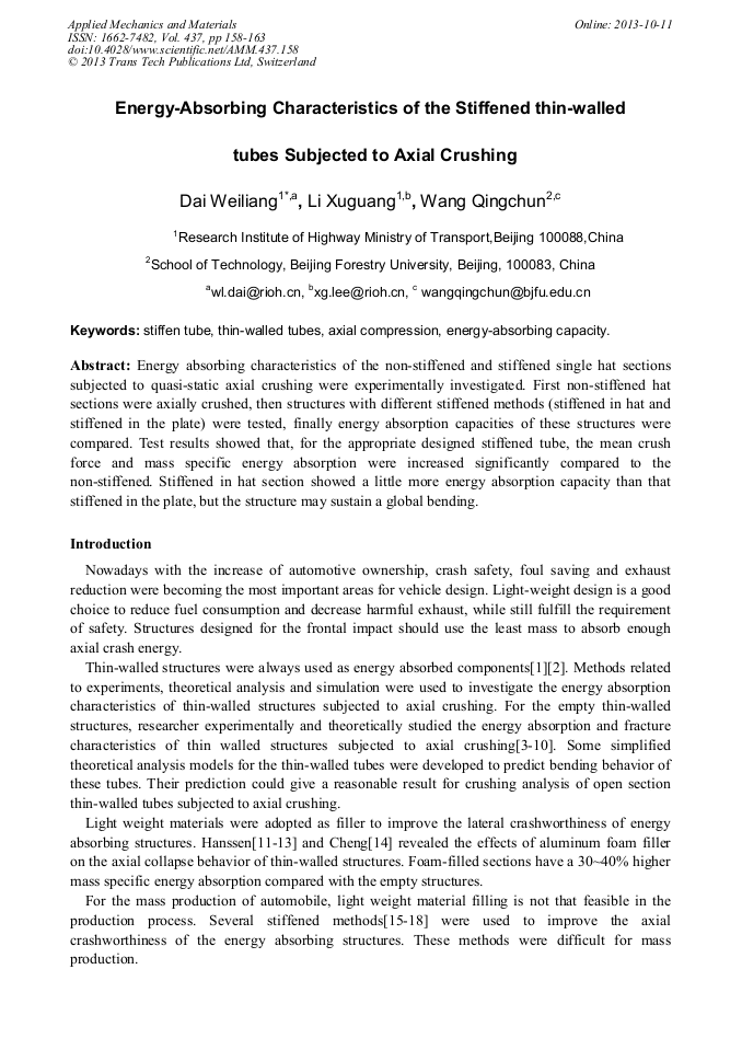 Energy-Absorbing Characteristics of the Stiffened Thin-Walled Tubes ...