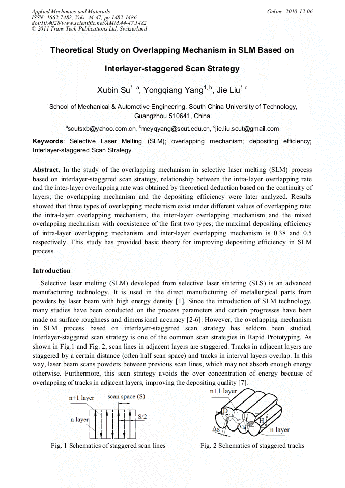 Theoretical Study on Overlapping Mechanism in SLM Based on Interlayer ...