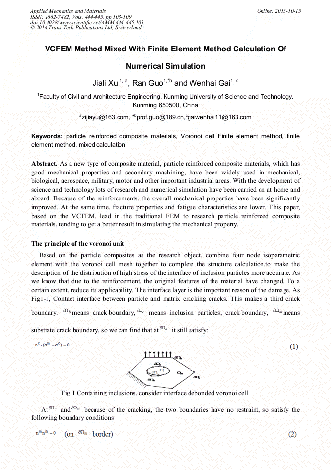 VCFEM Method Mixed with Finite Element Method Calculation of Numerical ...