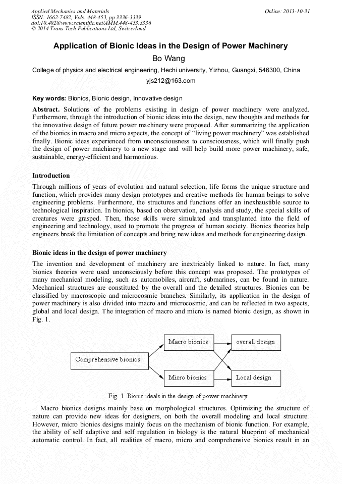 Application of Bionic Ideas in the Design of Power Machinery ...