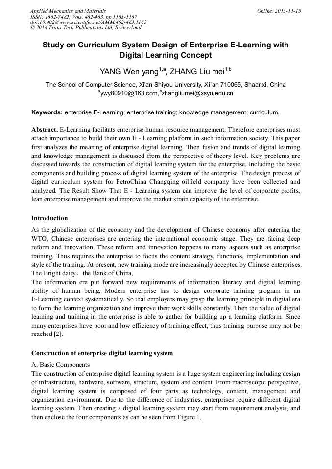 Study on Curriculum System Design of Enterprise E-Learning with Digital ...