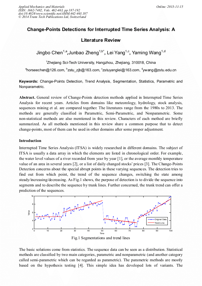 Change-Points Detections for Interrupted Time Series Analysis: A ...