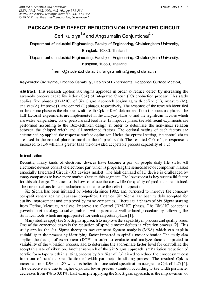 Package Chip Defect Reduction on Integrated Circuit | Scientific.Net