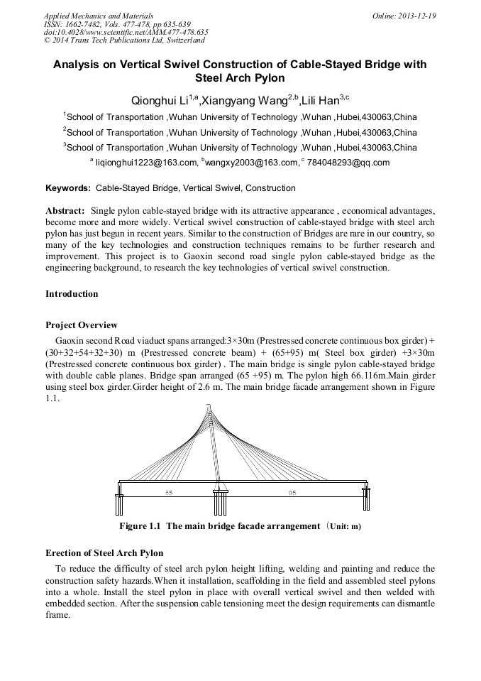 Analysis on Vertical Swivel Construction of Cable-Stayed Bridge with ...