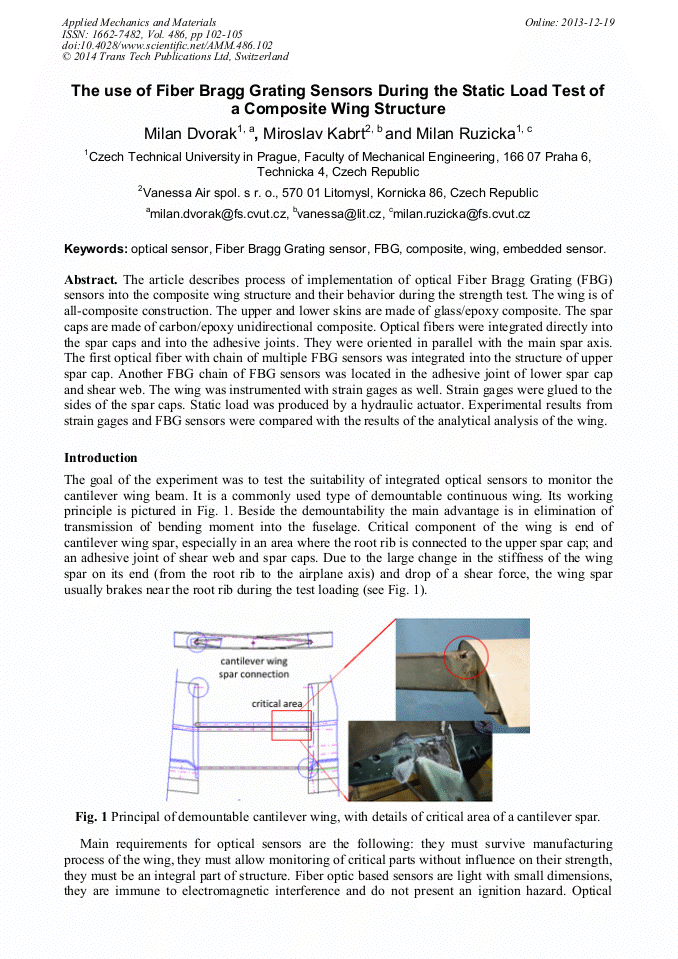 The Use of Fiber Bragg Grating Sensors during the Static Load Test of a ...