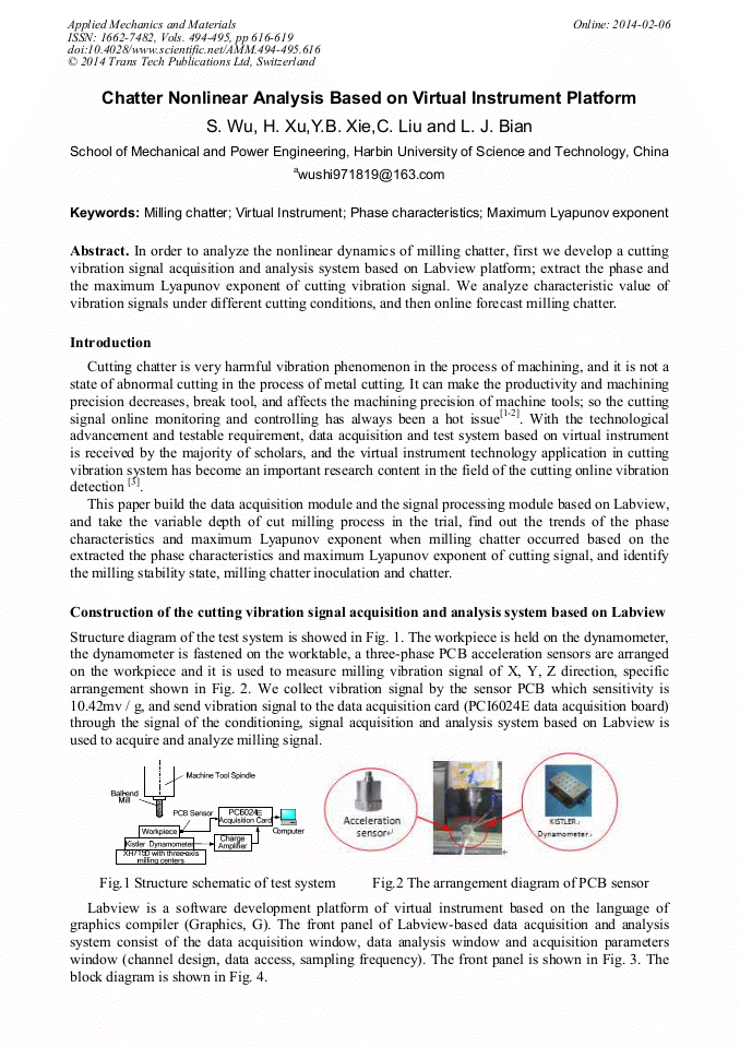 Chatter Nonlinear Analysis Based on Virtual Instrument Platform ...
