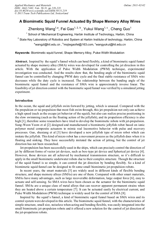 A Biomimetic Squid Funnel Actuated by Shape Memory Alloy Wires ...