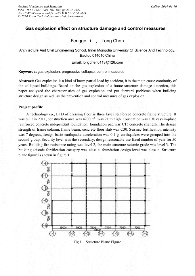 Gas Explosion Effect on Structure Damage and Control Measures ...