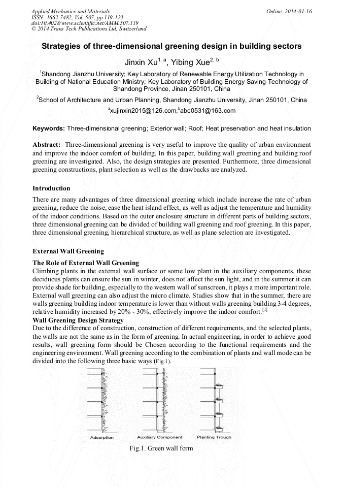 Strategies of Three-Dimensional Greening Design in Building Sectors ...