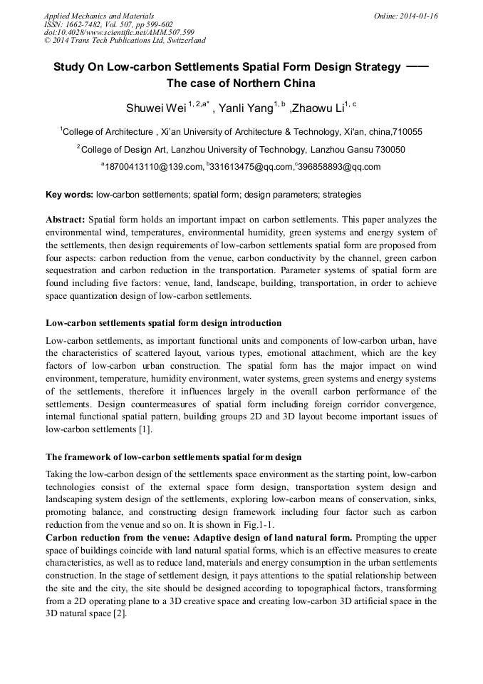 Study on Low-Carbon Settlements Spatial Form Design Strategy - The Case ...