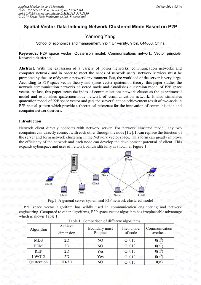 Spatial Vector Data Indexing Network Clustered Mode Based on P2P ...