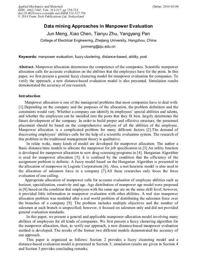 Data Mining Approaches in Manpower Evaluation | Scientific.Net