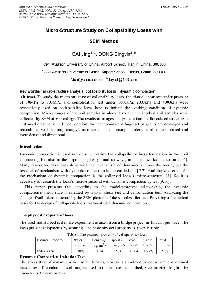 Micro-Structure Study on Collapsibility Loess with SEM Method ...