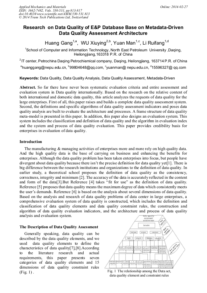 Research on Data Quality of E&P Database Base on Metadata-Driven Data ...