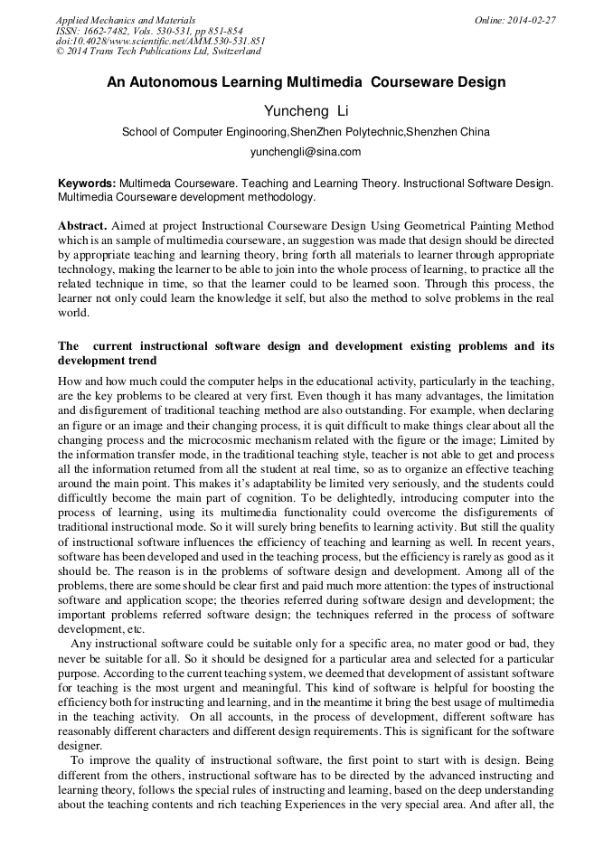 An Autonomous Learning Multimedia Courseware Design | Scientific.Net