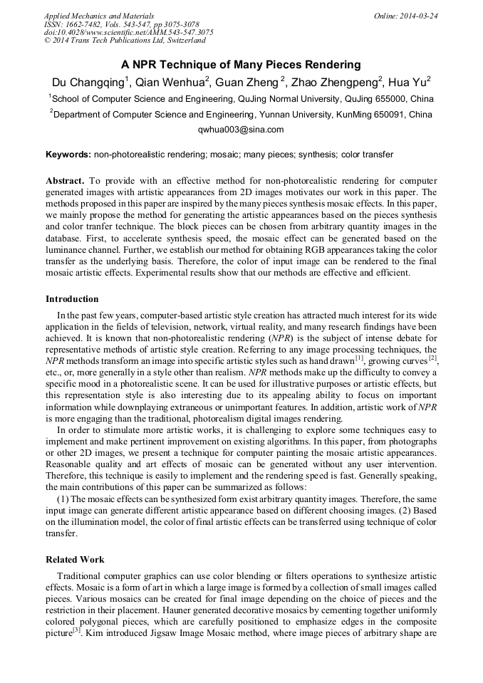 A NPR Technique of Many Pieces Rendering | Scientific.Net