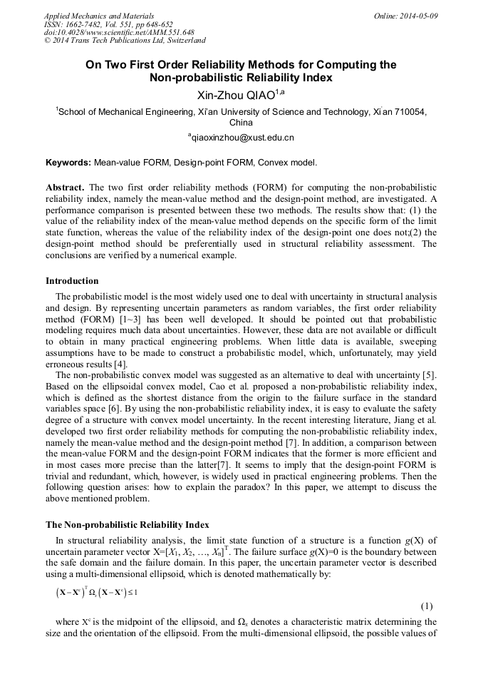 On Two First Order Reliability Methods for Computing the Non ...