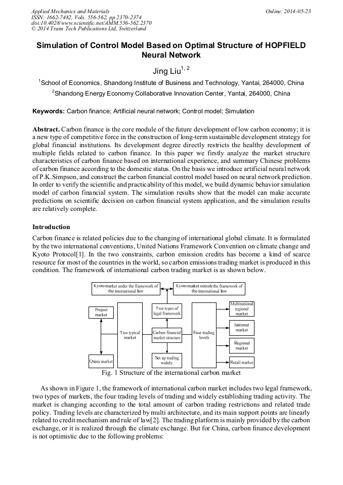 Simulation of Control Model Based on Optimal Structure of HOPFIELD ...