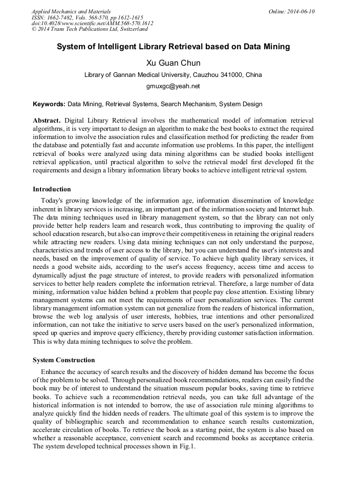 System of Intelligent Library Retrieval Based on Data Mining ...