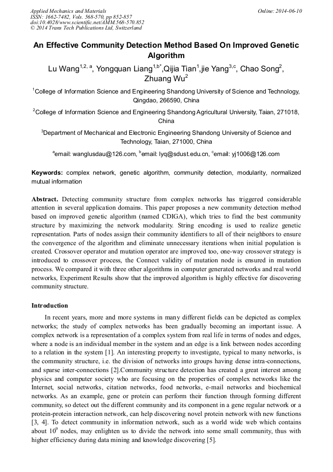 An Effective Community Detection Method Based on Improved Genetic ...