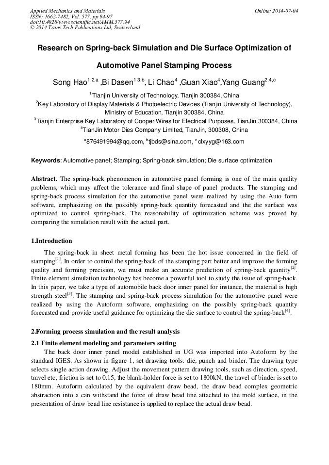 Research on Spring-Back Simulation and Die Surface Optimization of ...