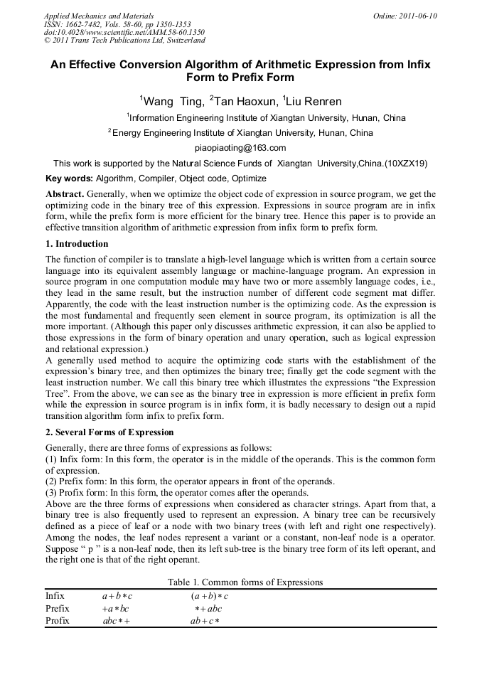 An Effective Conversion Algorithm of Arithmetic Expression from Infix ...