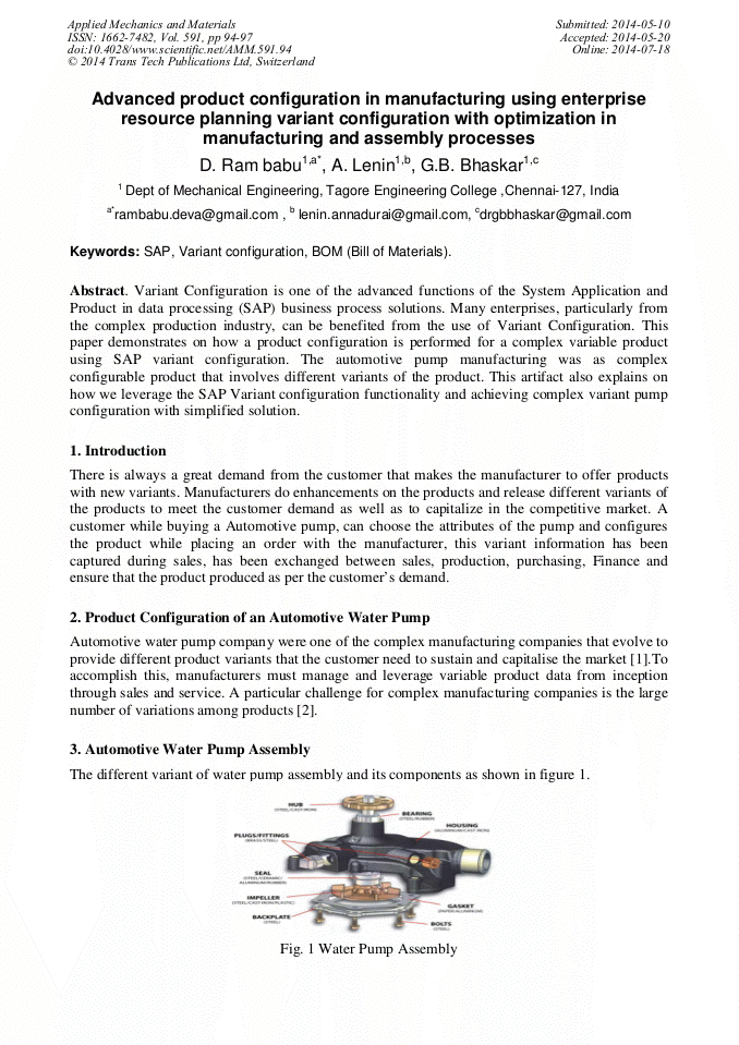 Advanced Product Configuration in Manufacturing Using Enterprise ...