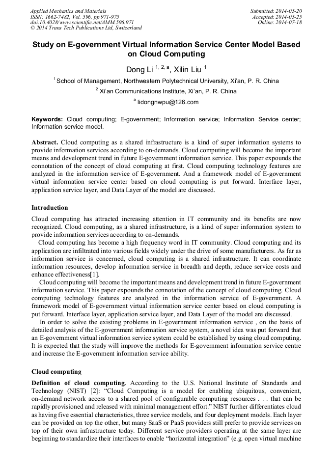 Study on E-Government Virtual Information Service Center Model Based on Cloud Computing ...