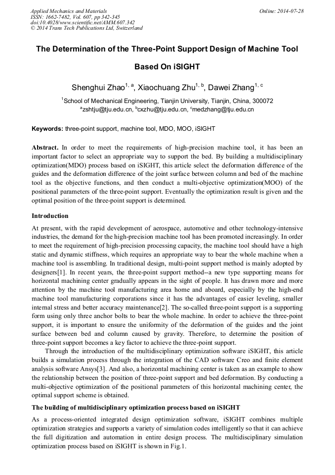 The Determination of the Three-Point Support Design of Machine Tool ...