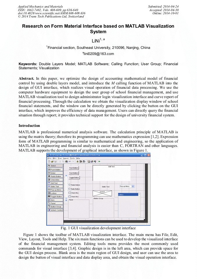 Research on Form Material Interface Based on MATLAB Visualization ...