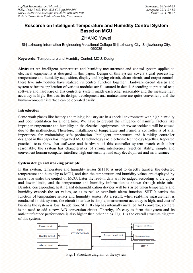 Research on Intelligent Temperature and Humidity Control System Based ...