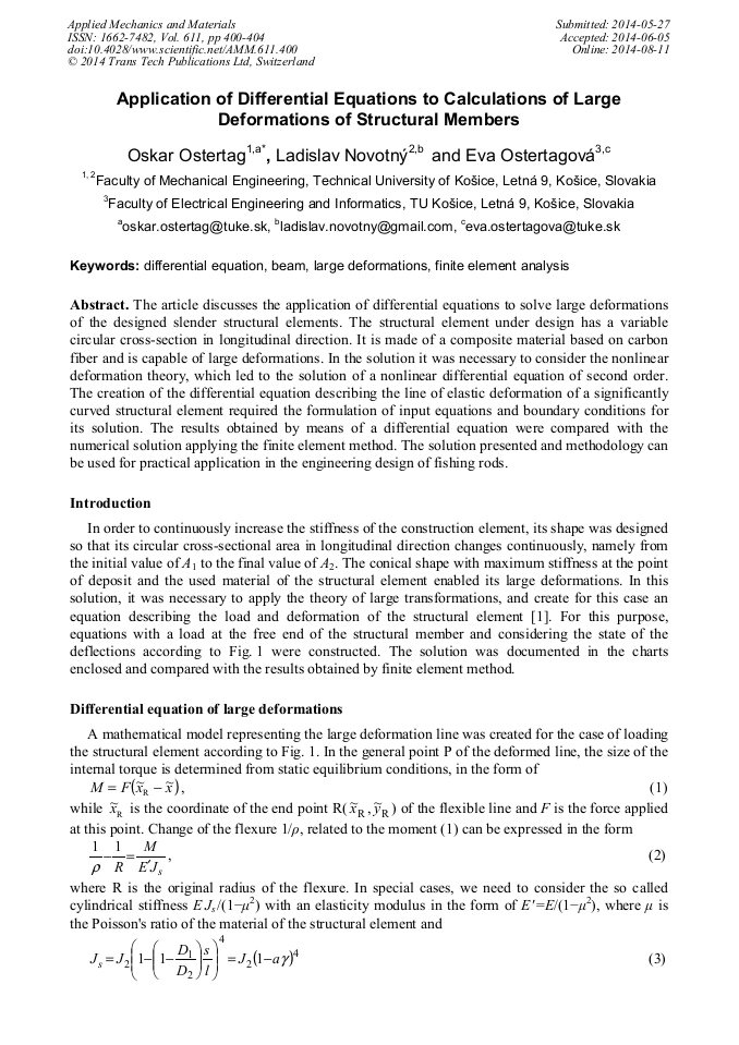Application of Differential Equations to Calculations of Large ...