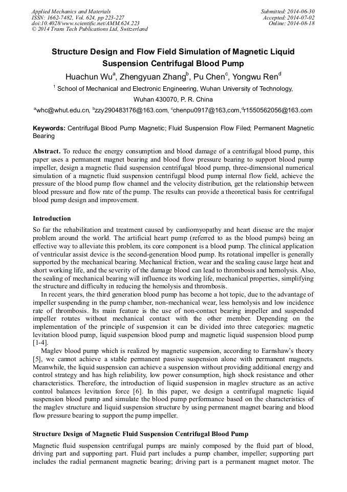 Structure Design and Flow Field Simulation of Magnetic Liquid ...