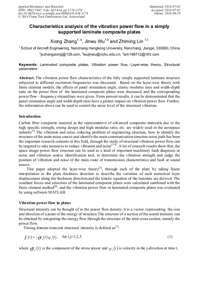 Characteristics Analysis of the Vibration Power Flow in a Simply ...