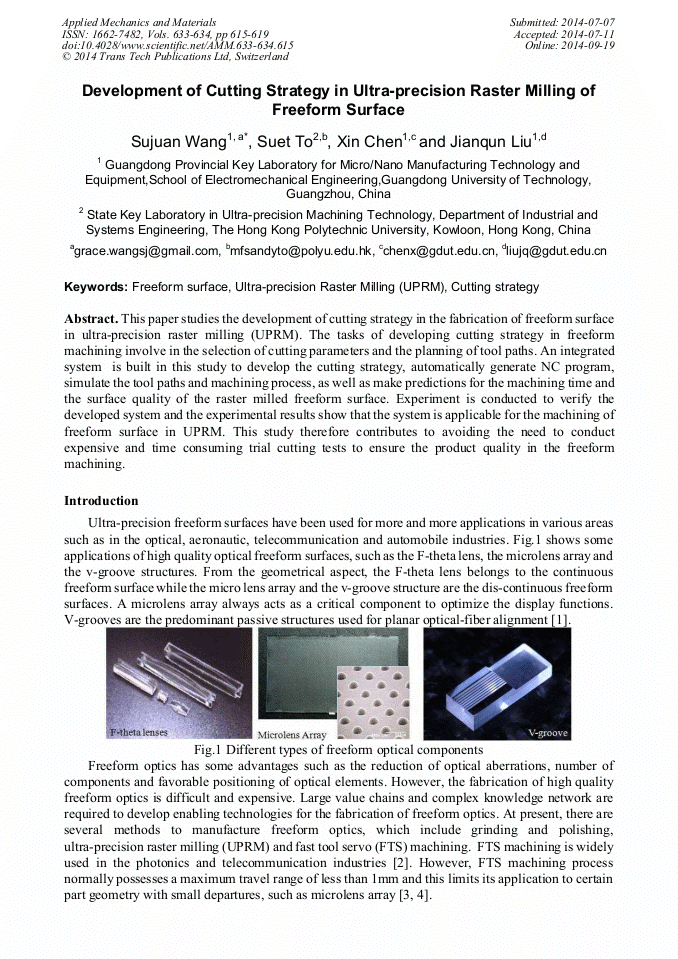 Development of Cutting Strategy in Ultra-Precision Raster Milling of ...