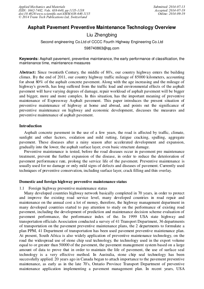 Asphalt Pavement Preventive Maintenance Technology Overview ...