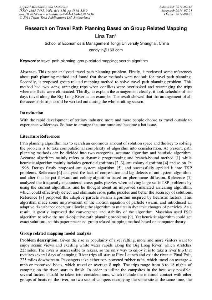 Research on Travel Path Planning Based on Group Related Mapping ...