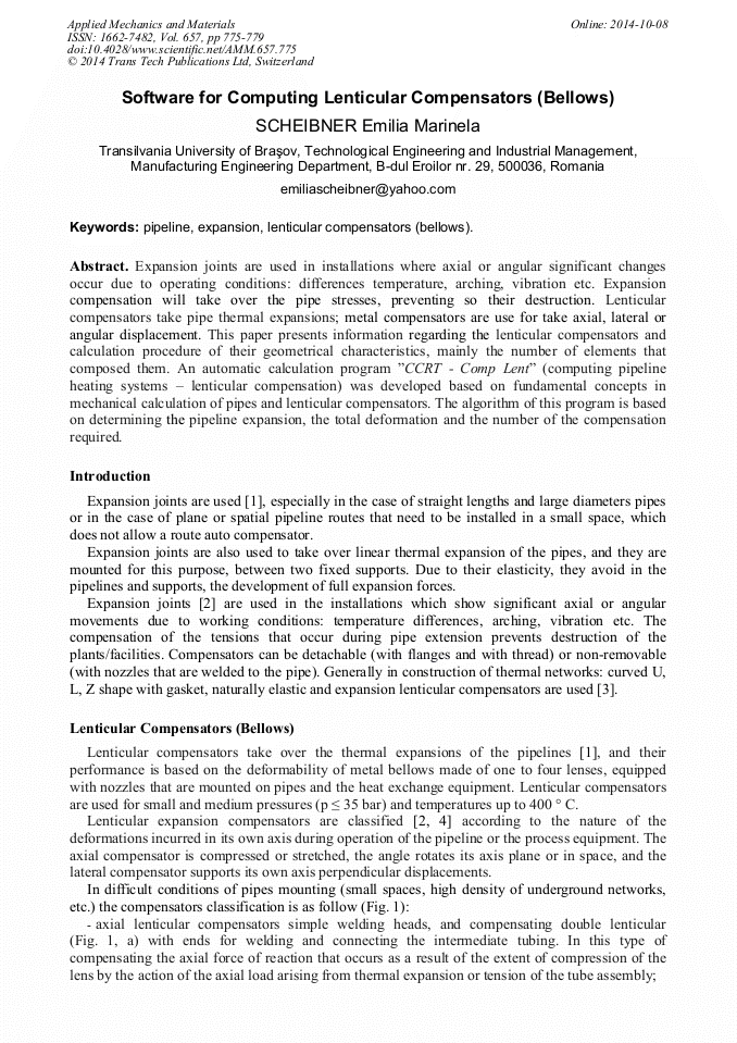 Software for Computing Lenticular Compensators (Bellows) | Scientific.Net