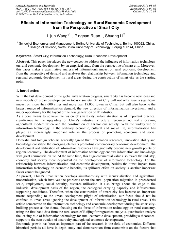 Effects of Information Technology on Rural Economic Development from ...