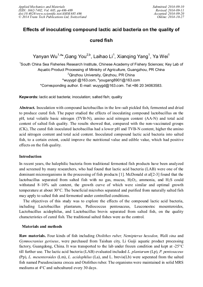 Effects of Inoculating Compound Lactic Acid Bacteria on the Quality of ...