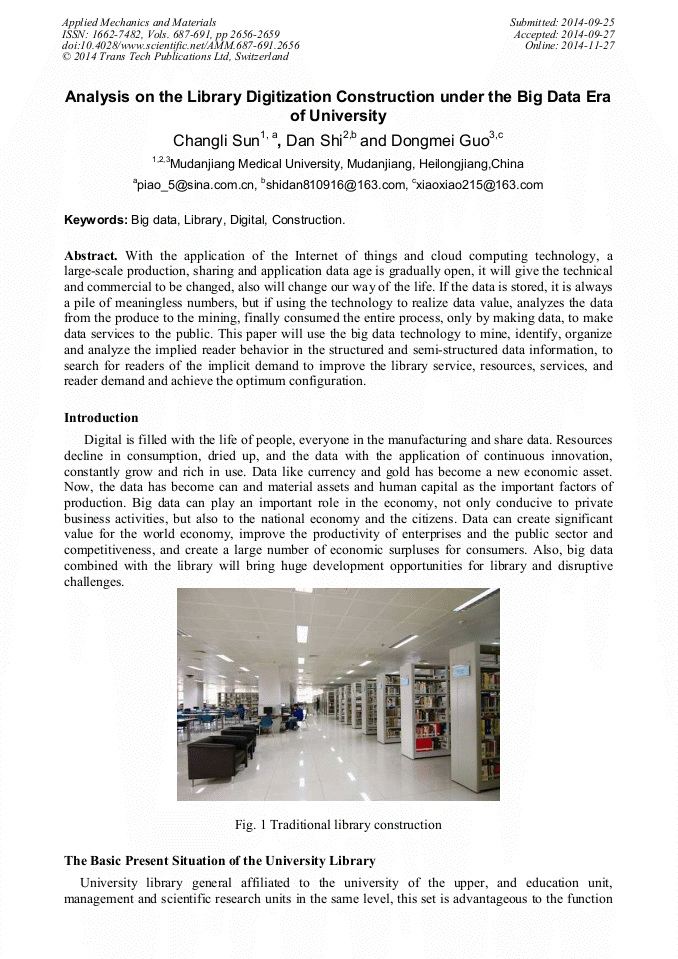 Analysis on the Library Digitization Construction under the Big Data ...