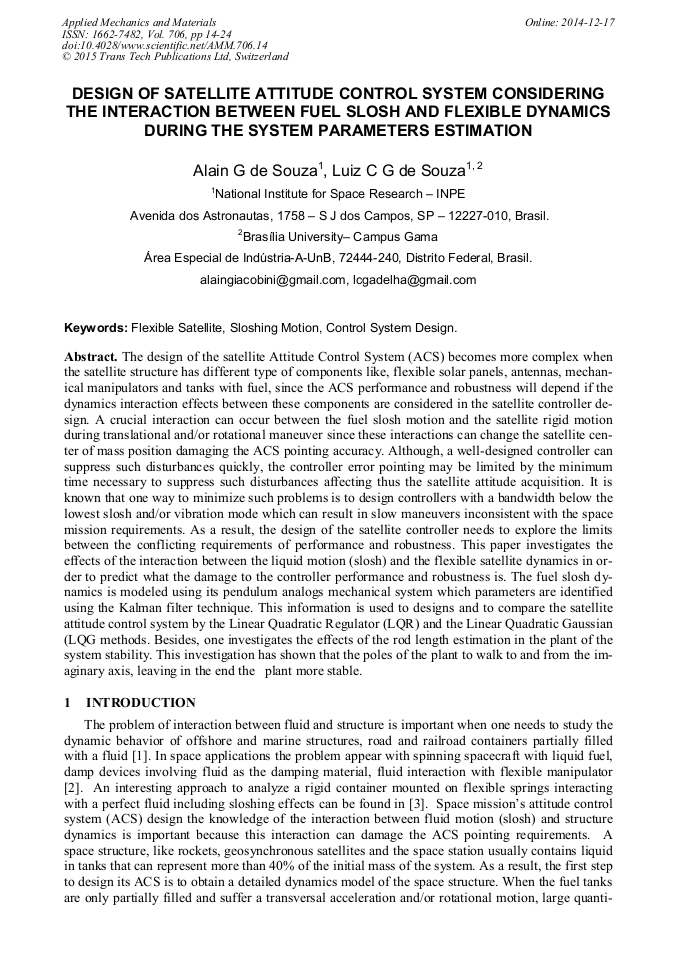 Design of Satellite Attitude Control System Considering the Interaction ...