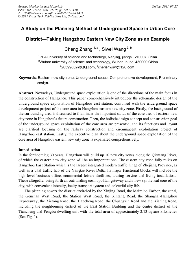 A Study on the Planning Method of Underground Space in Urban Core ...