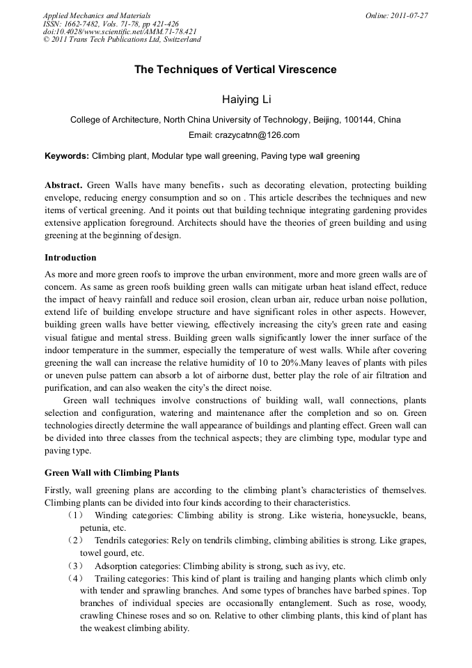 The Techniques of Vertical Virescence | Scientific.Net