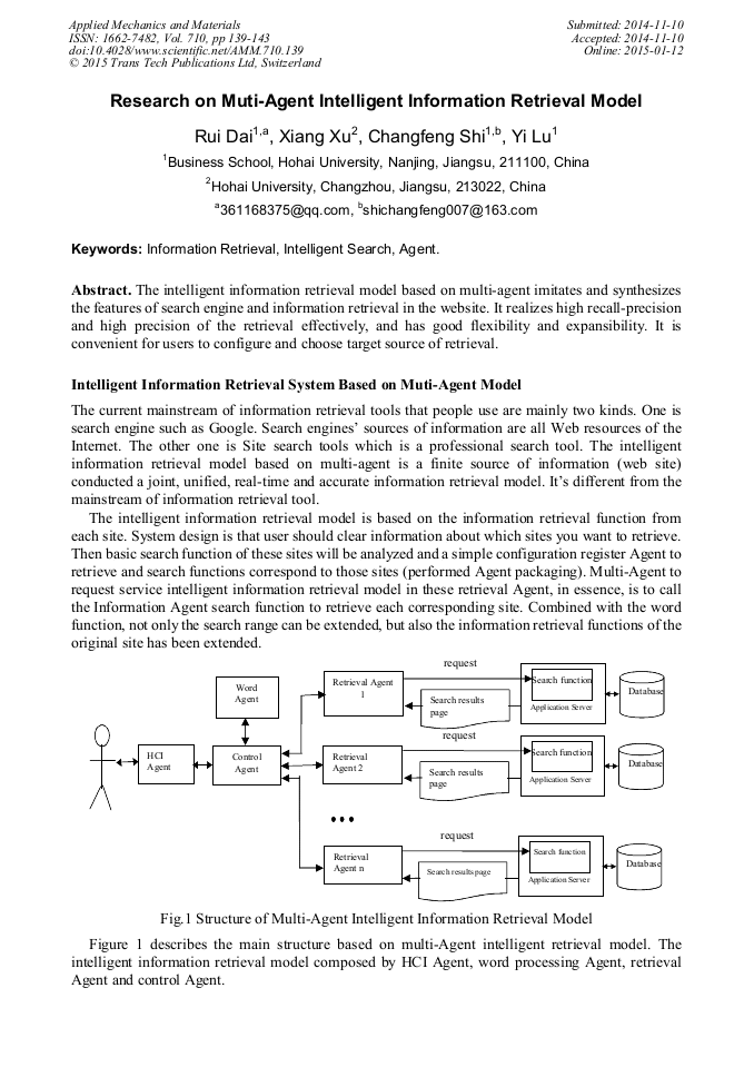 Research on Multi-Agent Intelligent Information Retrieval Model ...