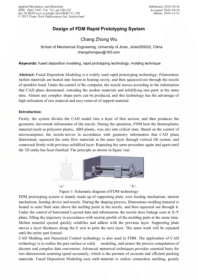 Design of FDM Rapid Prototyping System | Scientific.Net