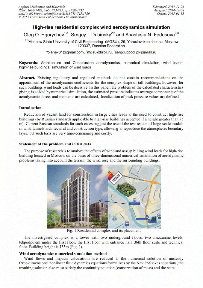 High-Rise Residential Complex Wind Aerodynamics Simulation | Scientific.Net